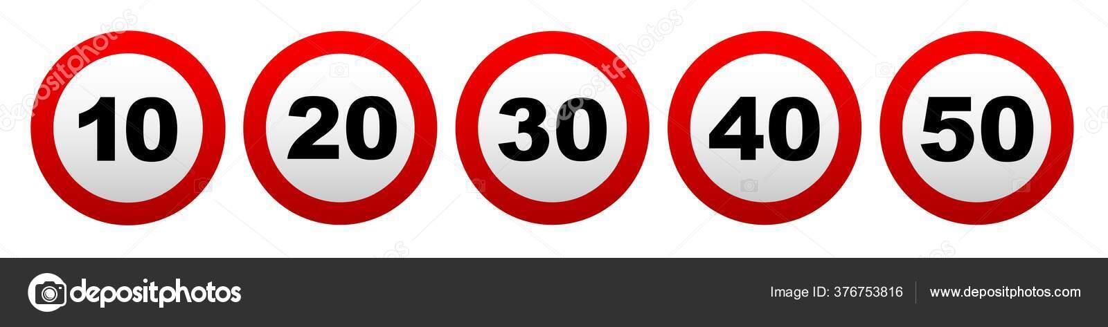 Speed Limit Sign Vector Stock Vector Image by ©selim123 #376753816