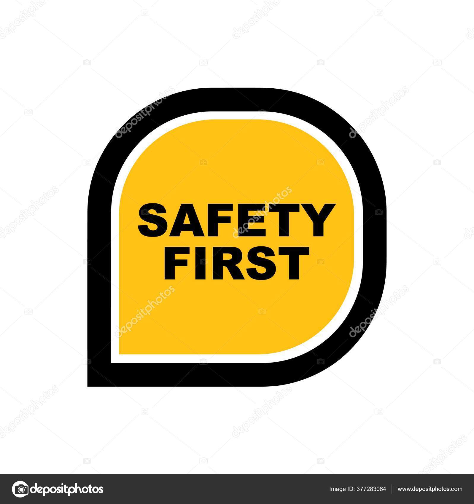Yellow Safety First Sign Vector Icon — Stock Vector © selim123 #377283064
