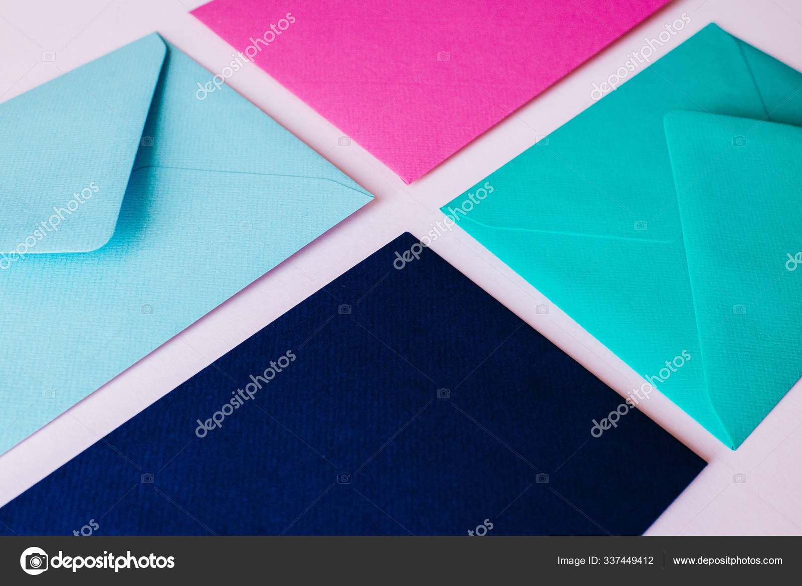 Colored Paper Envelopes Light Background New Mail Write Message Send ...