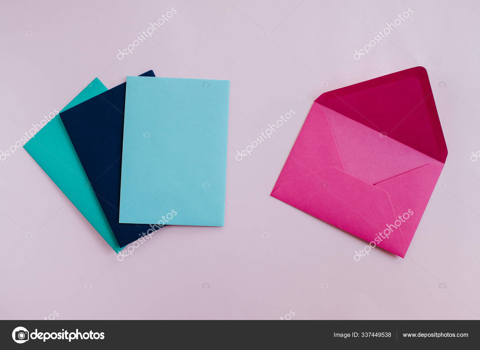 Colored Paper Envelopes Light Background New Mail Write Message Send ...