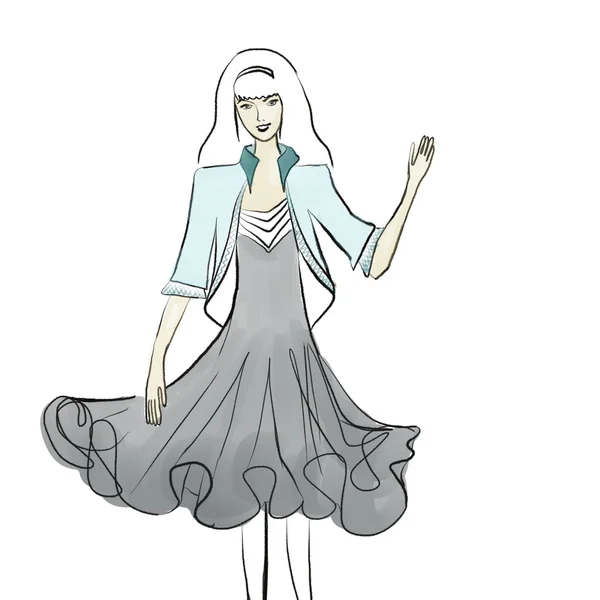 Beautiful kazakh woman in traditional costume saying "hello" in kazakh ...