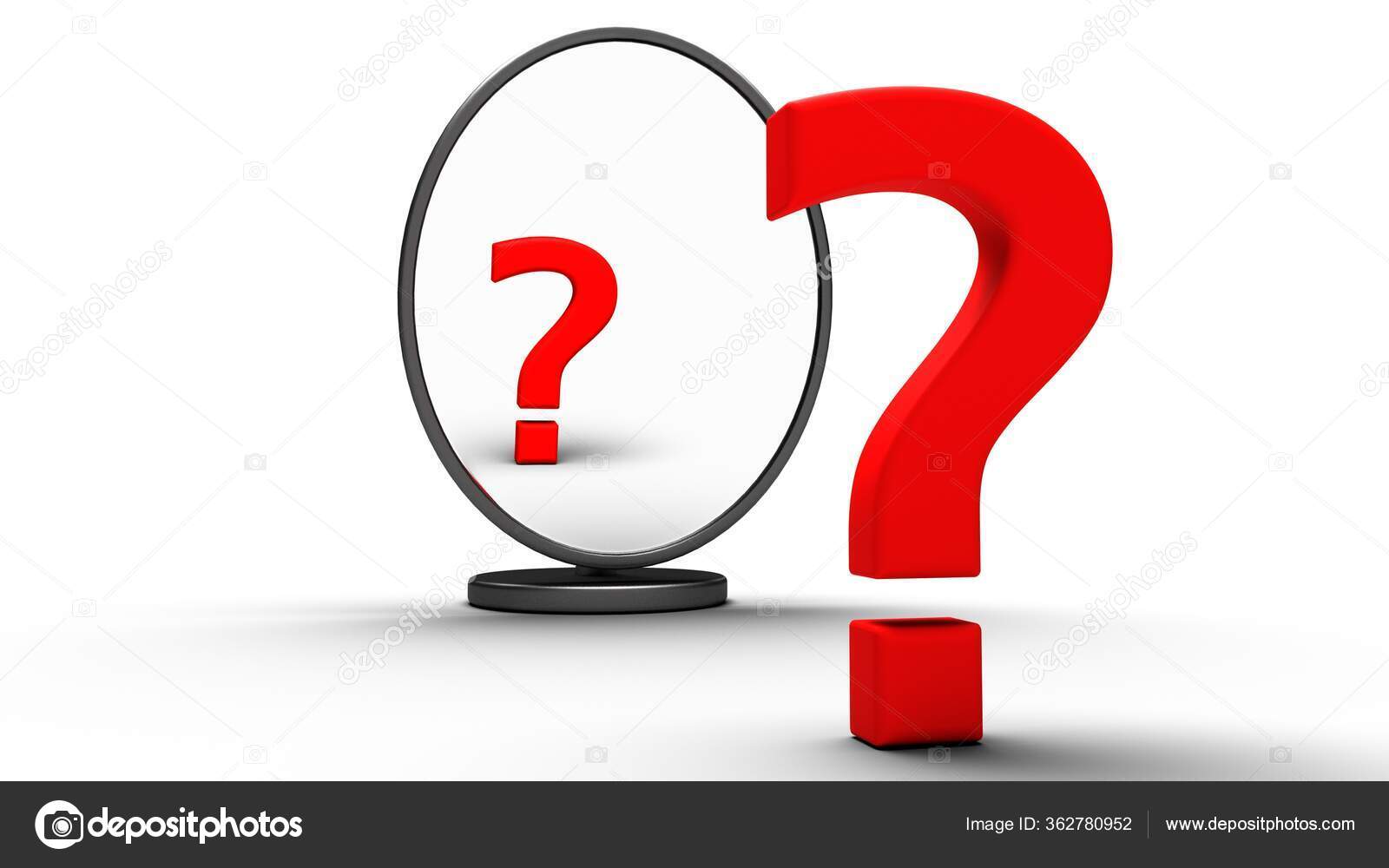 Wie Ben Vraagteken Een Spiegel Weergave ⬇ Stockfoto, rechtenvrije foto ...