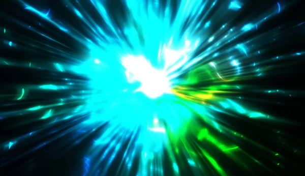 Light particles in motion, creating a burst of glowing multicolored ...