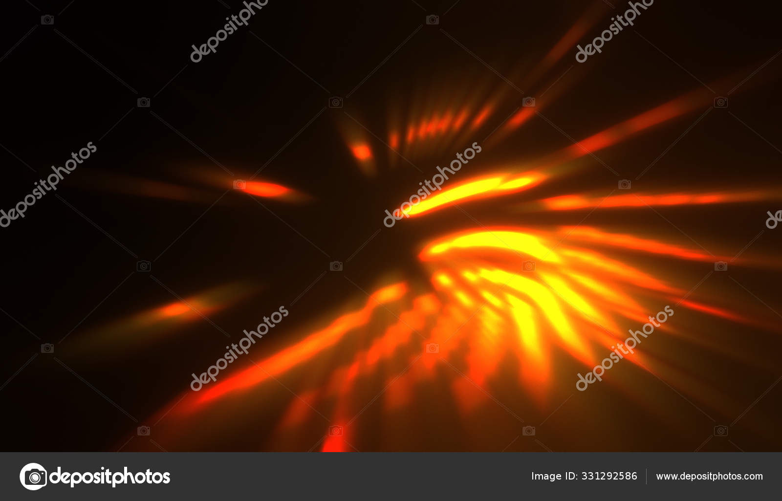 Light Particles Motion Creating Burst Glowing Multicolored Rays Black ...
