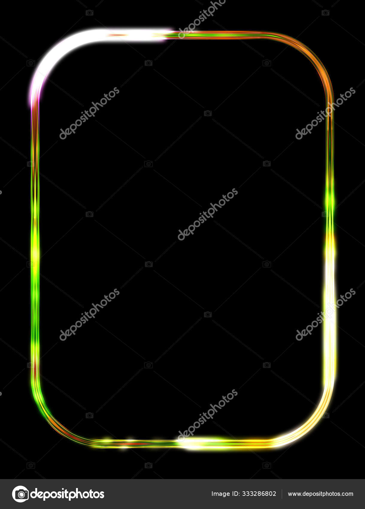 Glow Frame Background Neon Glowing Geometric Template Isolated Black ...