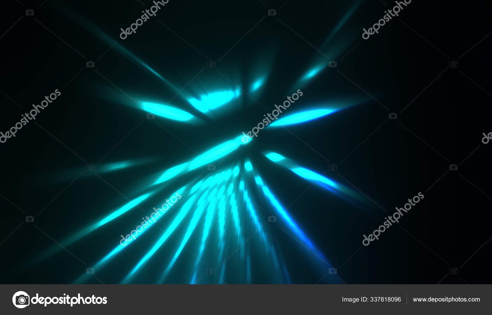 Light Particles Motion Creating Burst Glowing Multicolored Rays Black ...