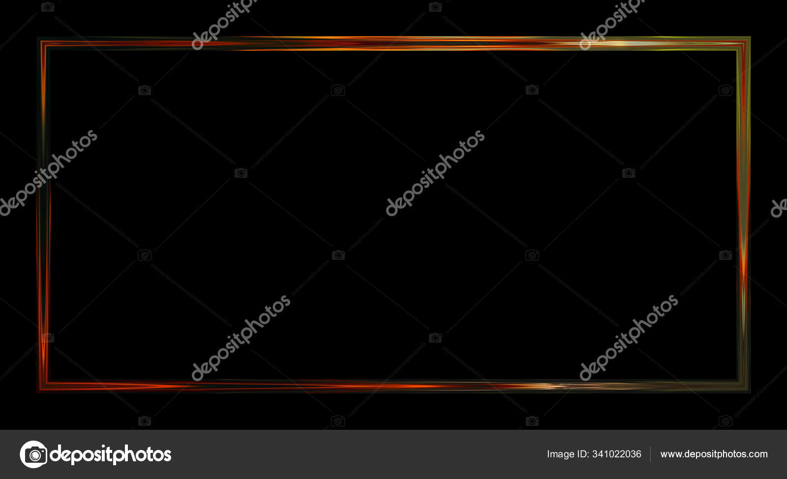 Glow Frame Background Neon Glowing Geometric Template Isolated Black ...