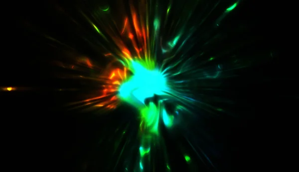 Light particles in motion, creating a burst of glowing multicolored ...