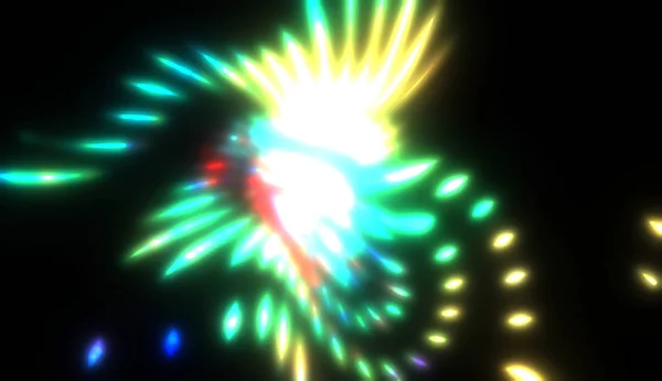 Dynamic rays of light isolated on black background. Graphic 2D ...