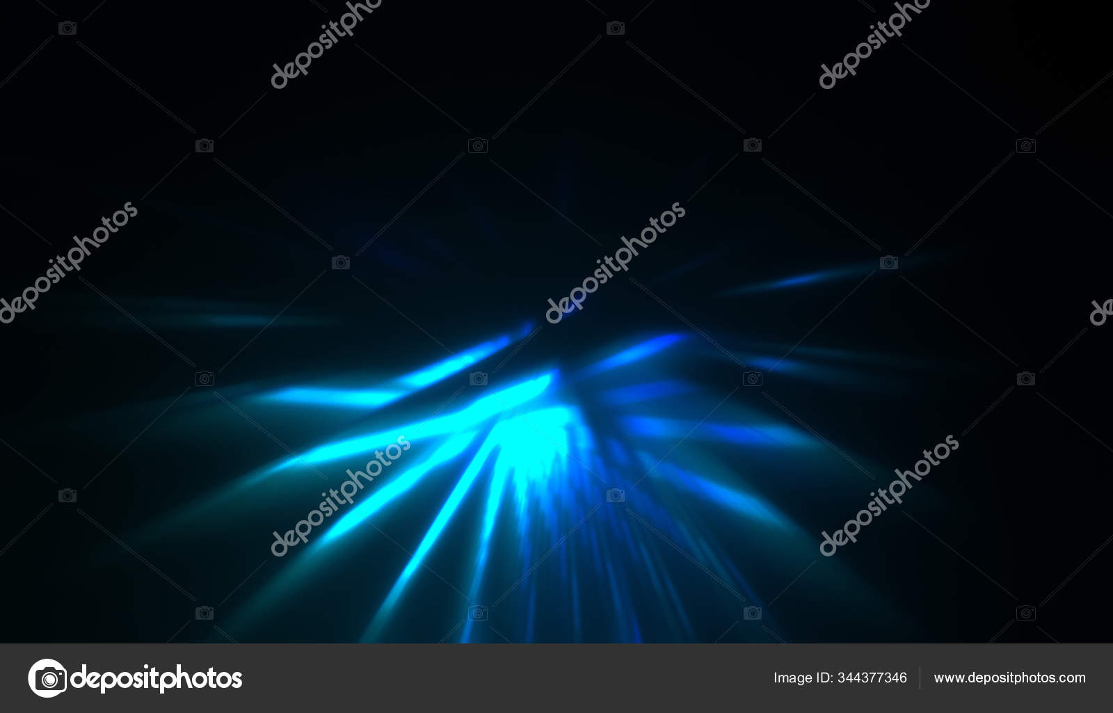 Light Particles Motion Creating Burst Glowing Multicolored Rays Black ...