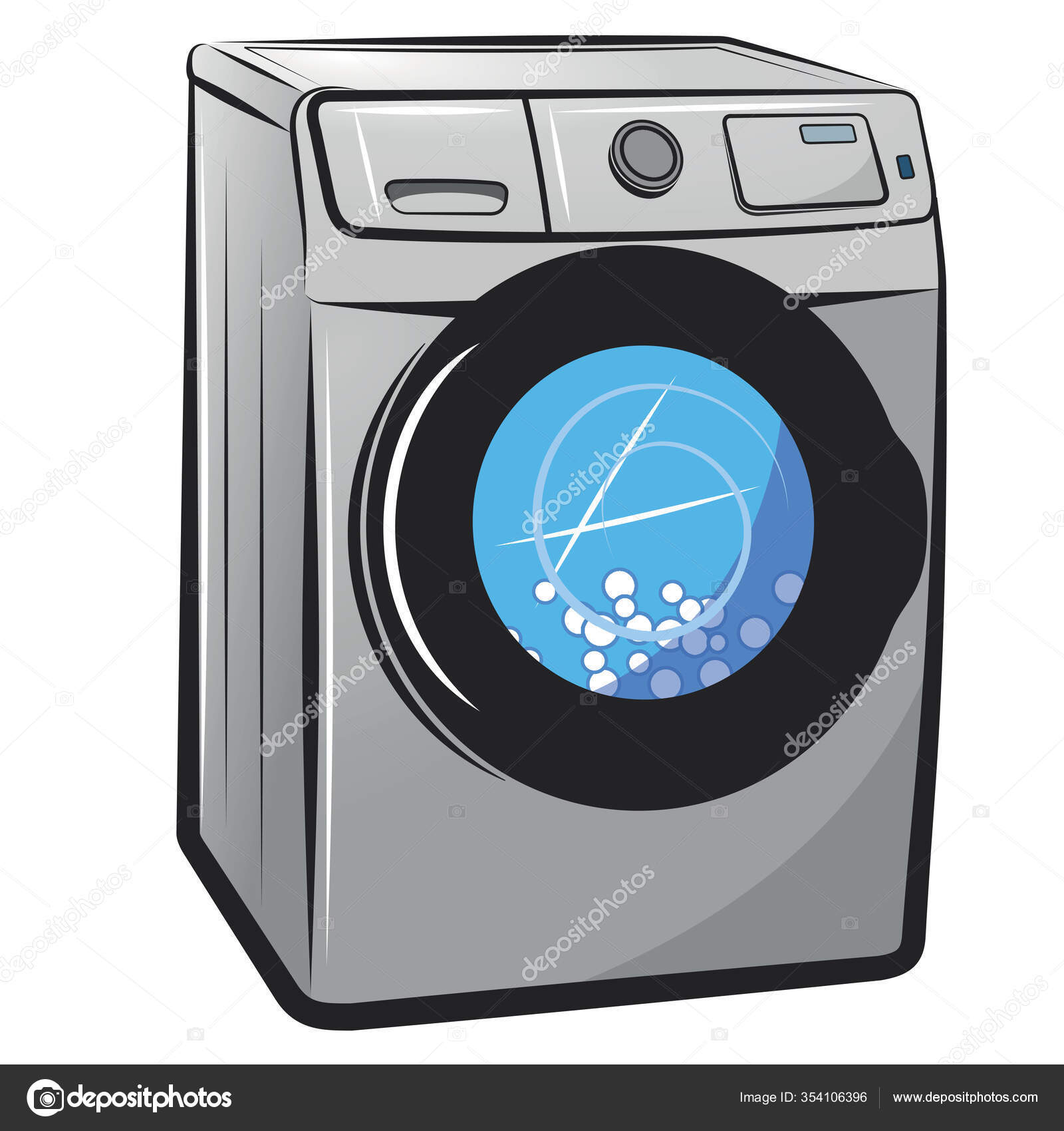 Washing Machine Vector Cartoon Illustration Isolated White Background ...