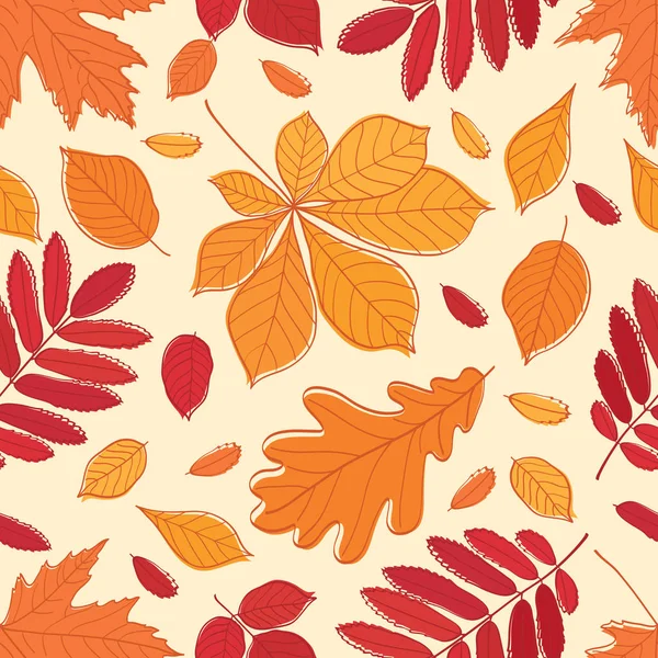 Seamless with autumn leaves — Stock Vector © alexandragl #6844689