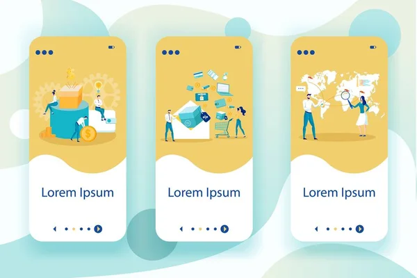 Company Promotion Mobile Pages Vector Template — Stock Vector ...