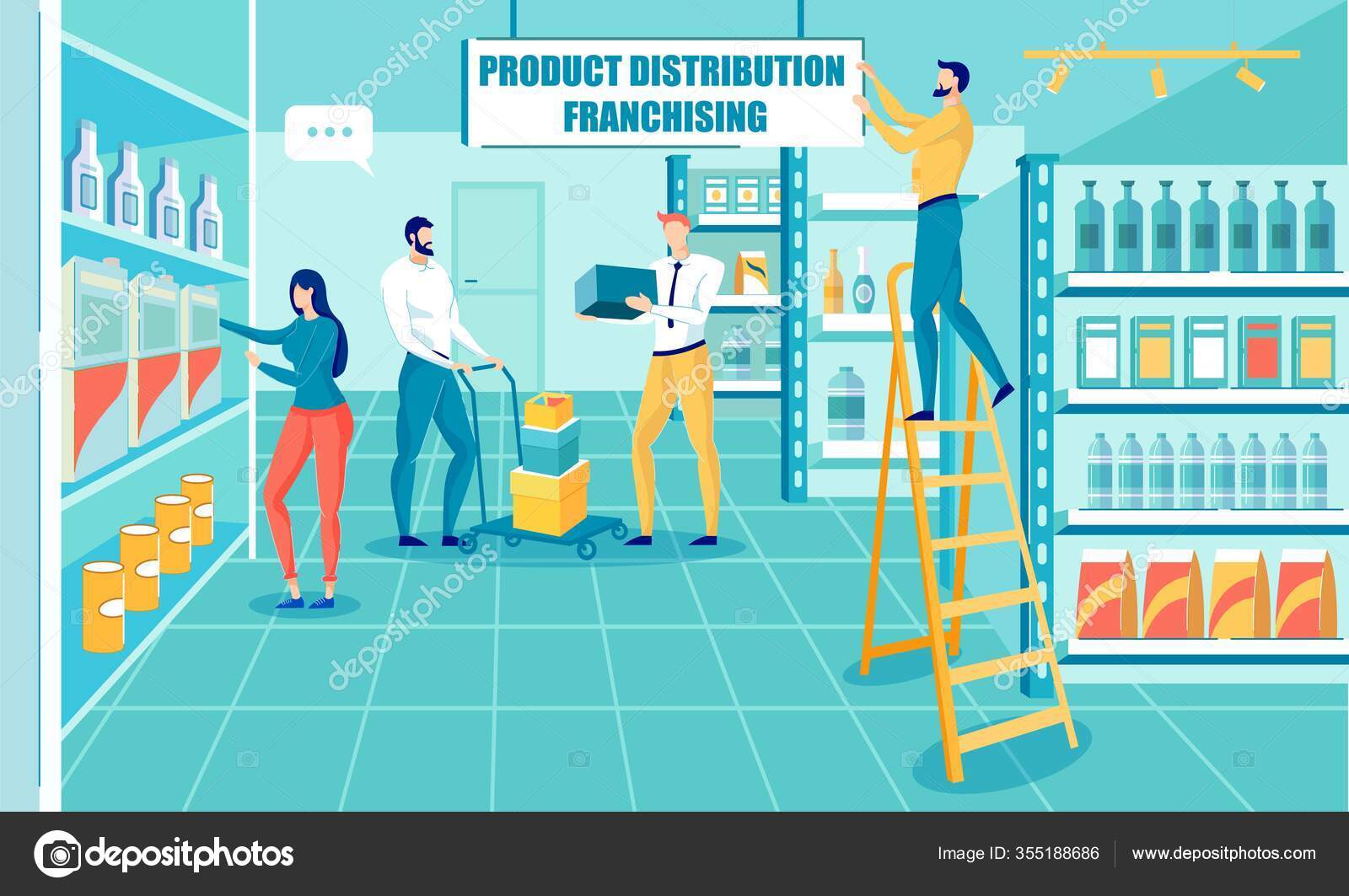 Franquicia de distribución de productos, entrega de comestibles ...