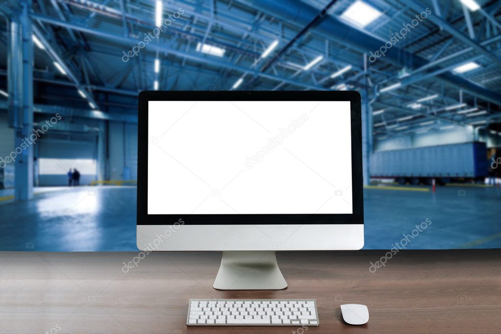 Monitor operation data on computer monitors working in the contr Stock ...