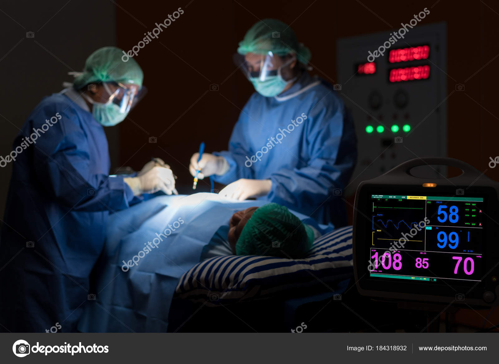Electrocardiogram in hospital surgery operating emergency room s Stock ...