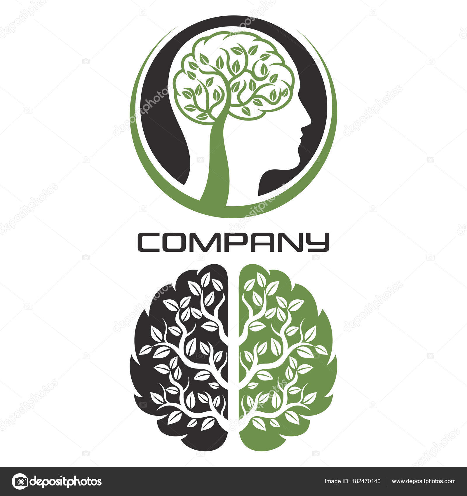 Árbol Cerebro Humano Del Logotipo Stock Vector by ©Valentin1982 182470140