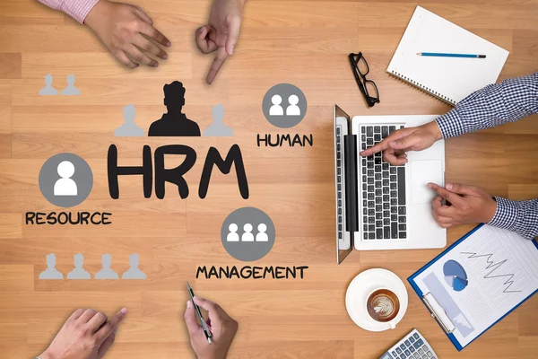 HRM Human Resource Management Strategy Planning Working HRM man - Stock ...