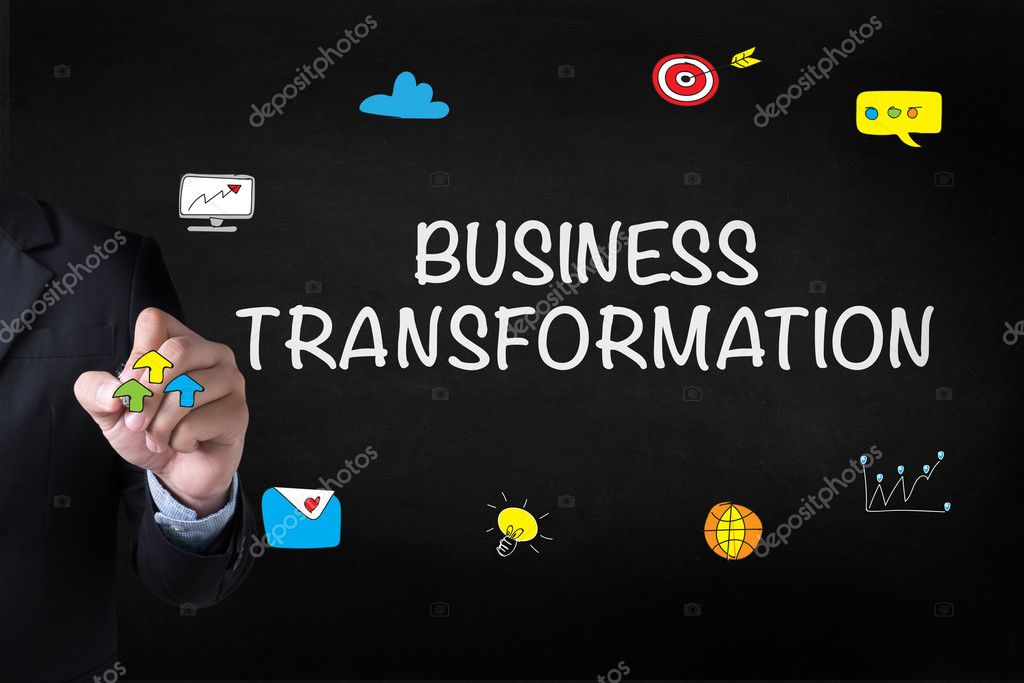 TAKE ACTION businessman work on white broad, top view — Stock Photo ...