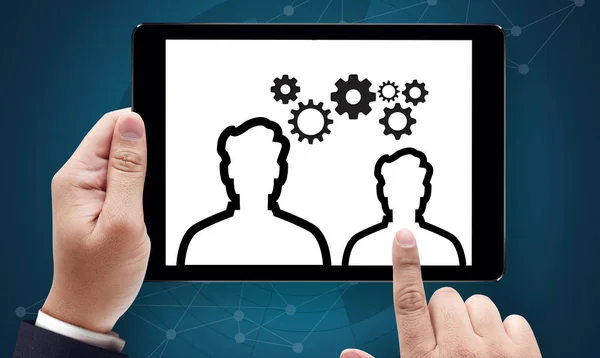 KNOWLEDGE Performance Skills Business working and Cog Stock Photo by ...