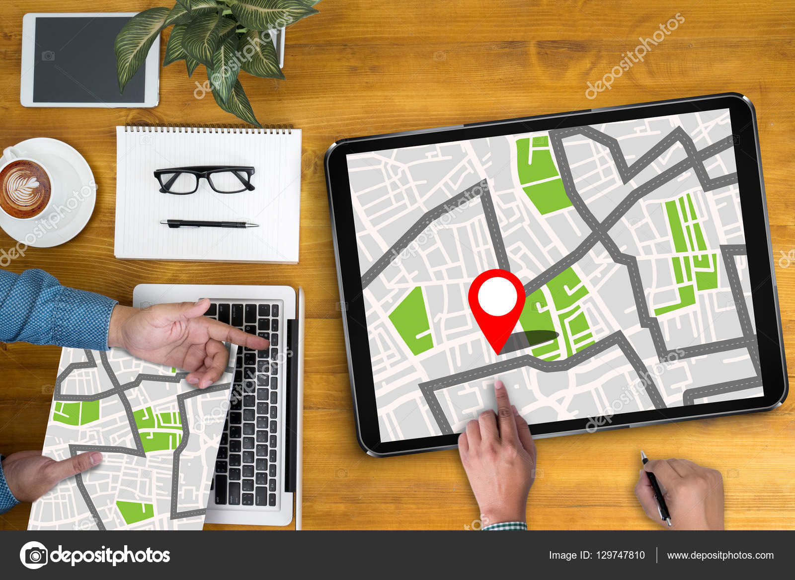 GPS Map to Route Destination Location,Street Map with GPS Icons Stock ...