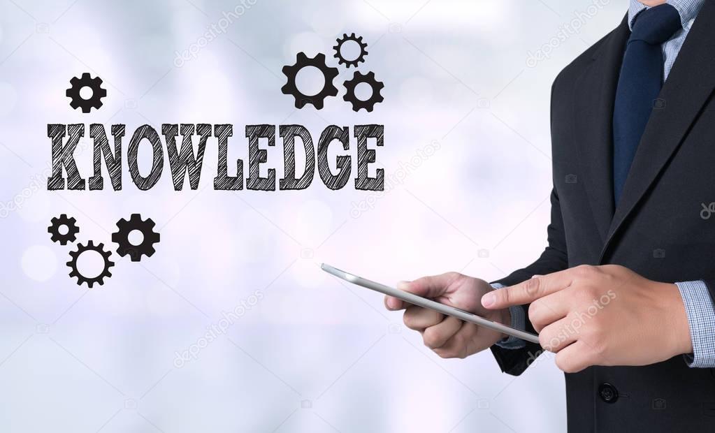 KNOWLEDGE Performance Skills Business working and Cog Stock Photo by ...