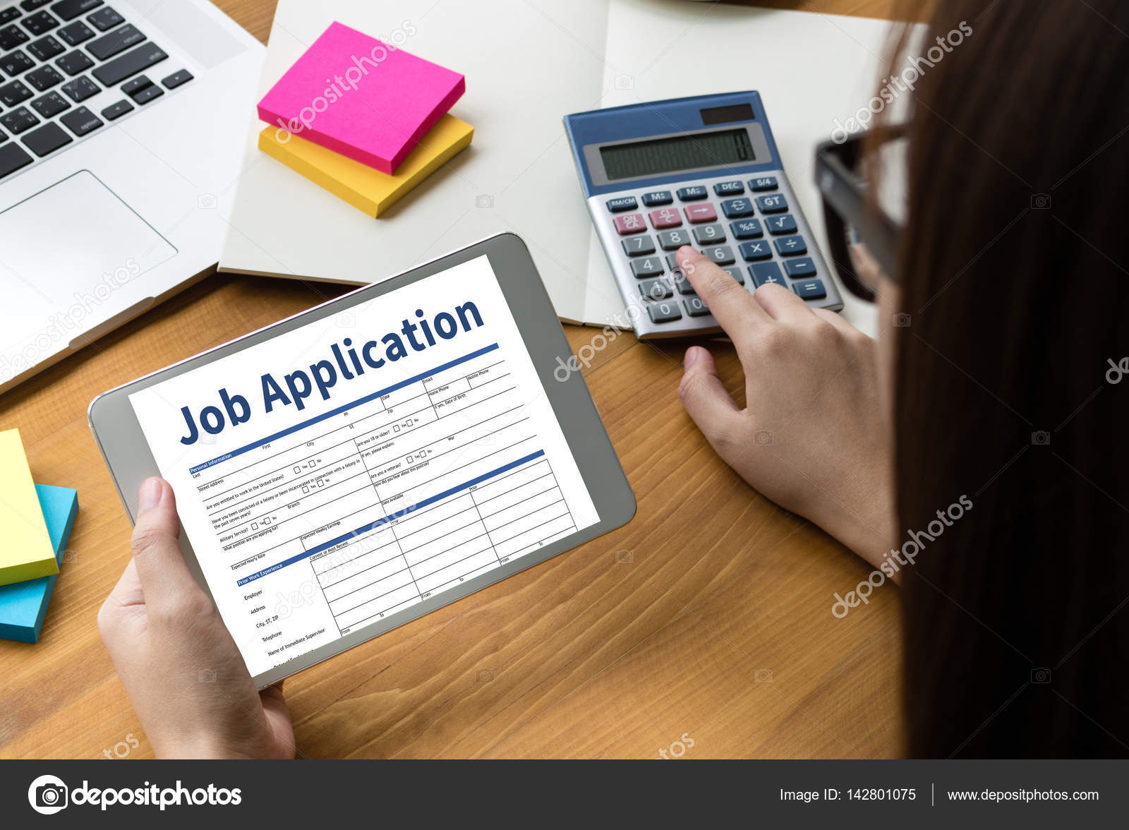 JOB Application Applicant Filling Up the Online Profession Appl — Stock ...
