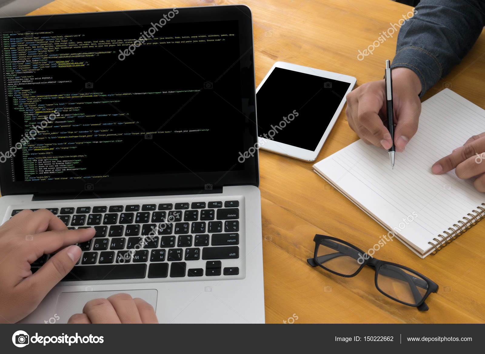 "Developer Team Working Laptop Computer Mobile Application Softw ...