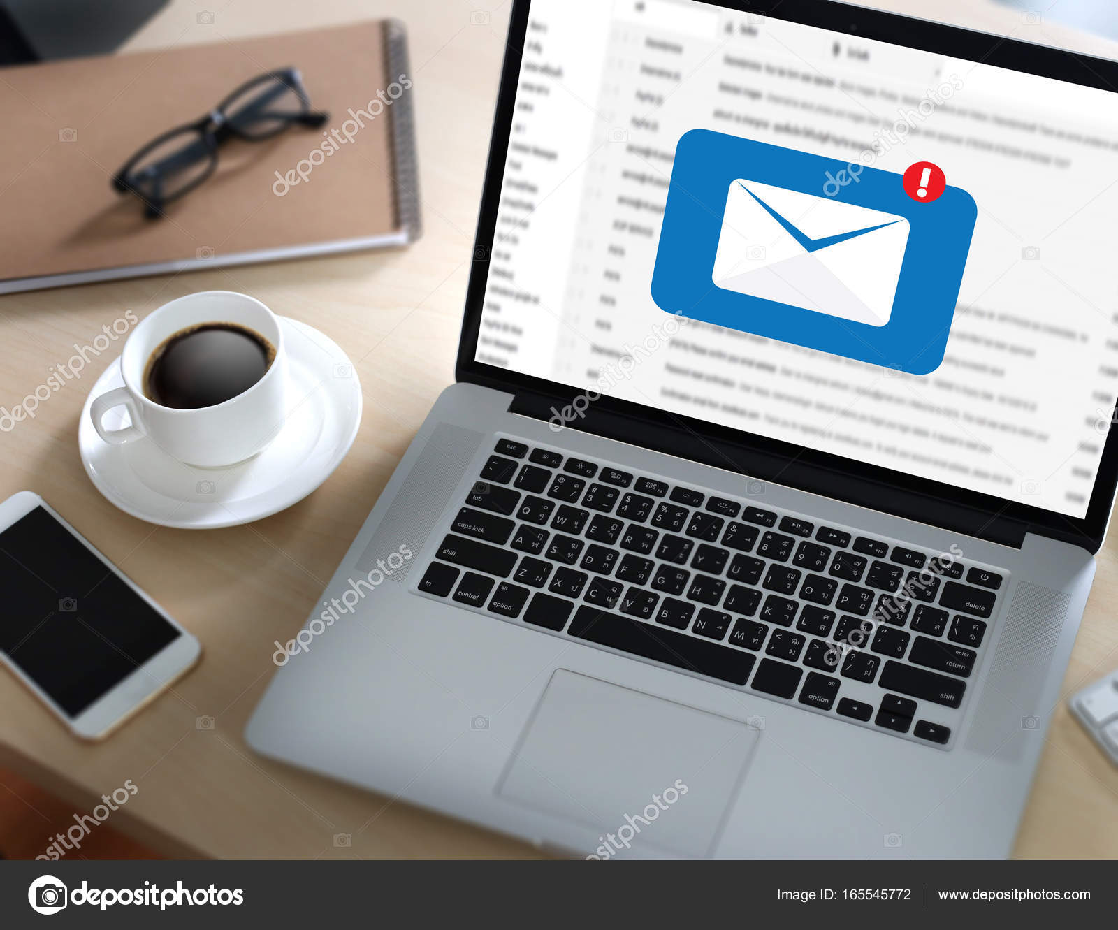 Mail Communication Connection message to mailing contacts phone — Stock ...