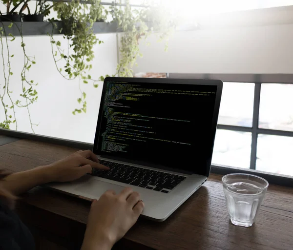 Developer Team Working Laptop Computer Mobile Application Softwa ...