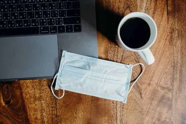 Work from home, remote work and self isolation concept. Workplace at ...