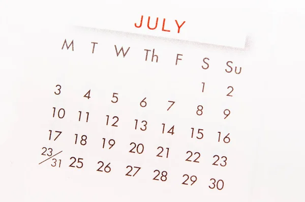 July calendar page Stock Photos, Royalty Free July calendar page Images ...