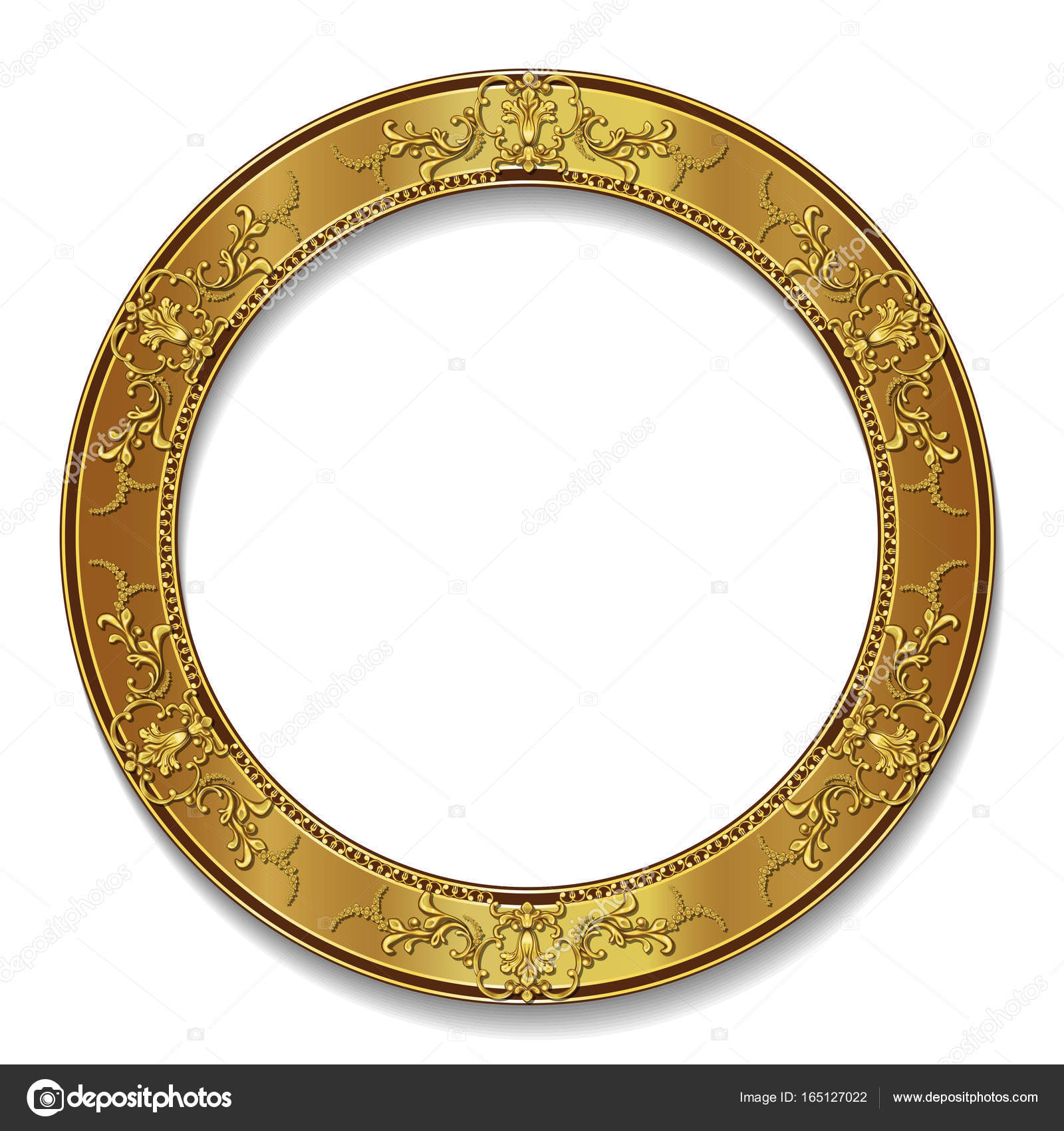 Round frame gold color with shadow Stock Vector by ©M.Svetlana 165127022