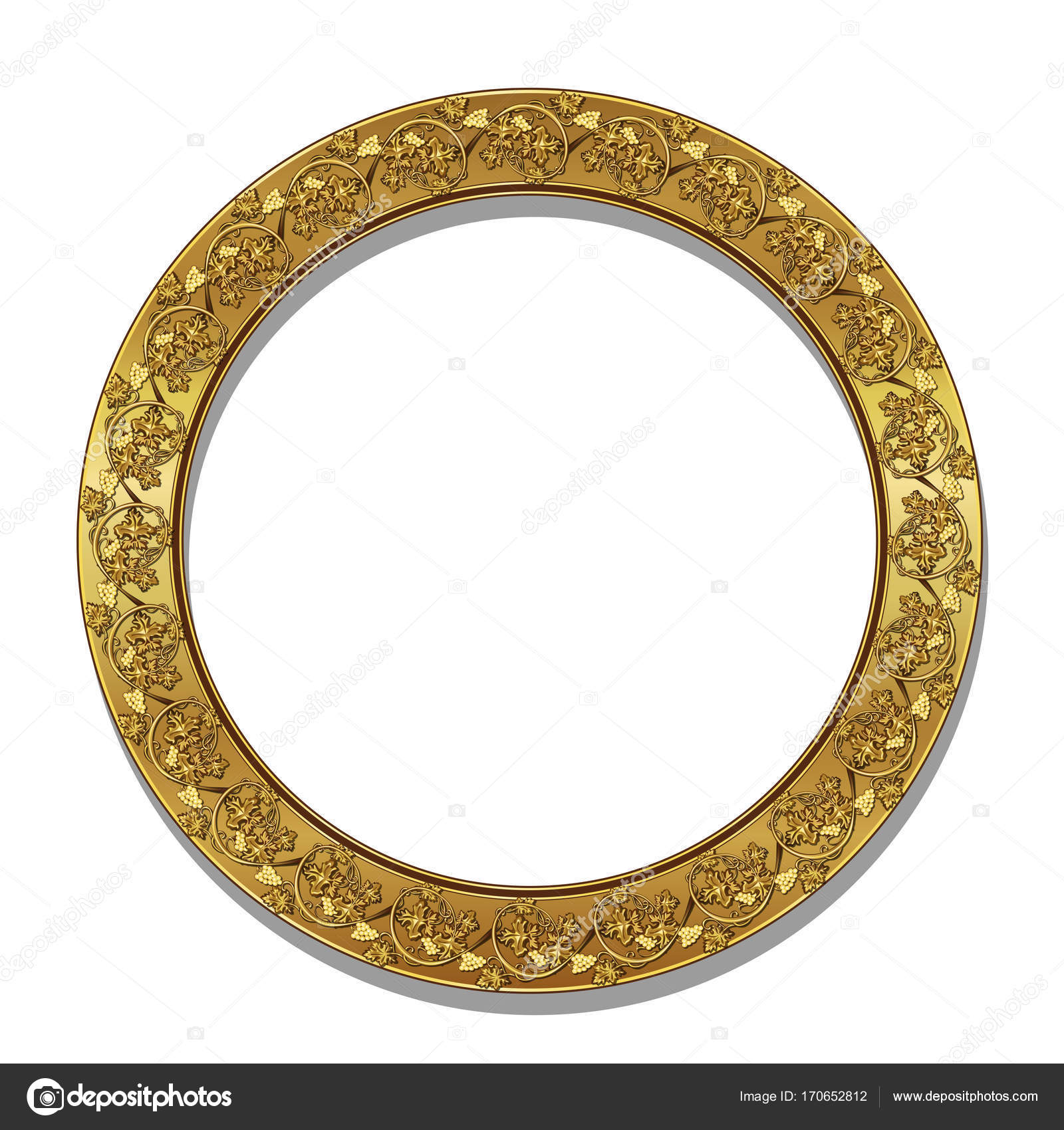 Round frame gold color with shadow Stock Vector by ©M.Svetlana 170652812