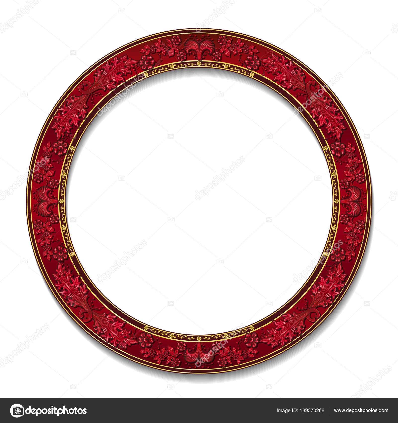 Round frame ruby color with shadow — Stock Vector © M.Svetlana #189370268