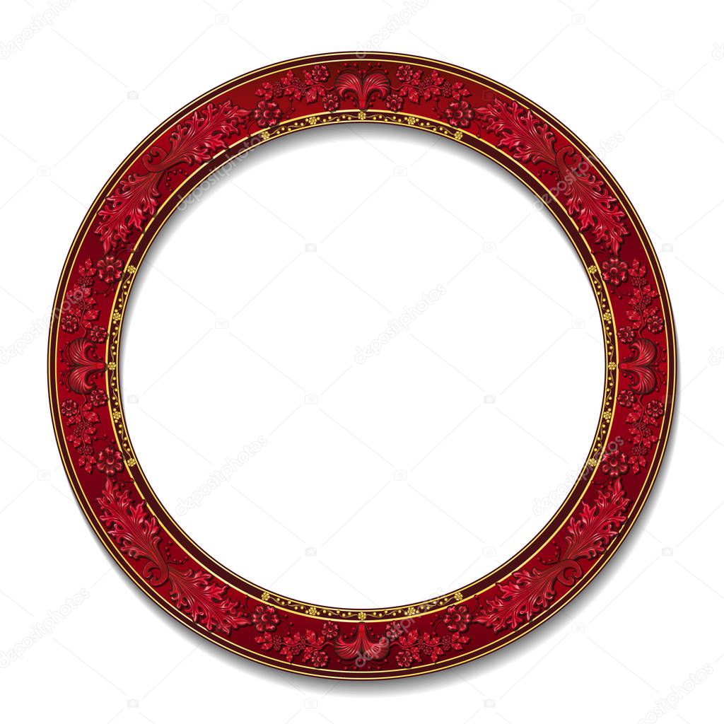 Round frame ruby color with shadow — Stock Vector © M.Svetlana #189370268