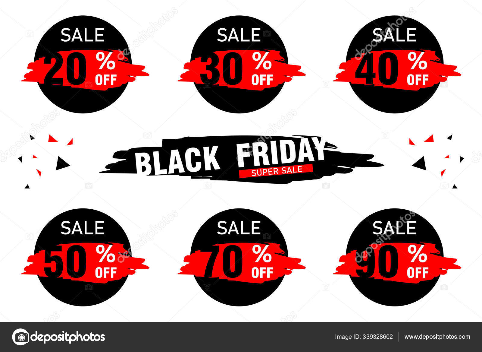 Red discount stickers set. vector collection, you can simply change ...