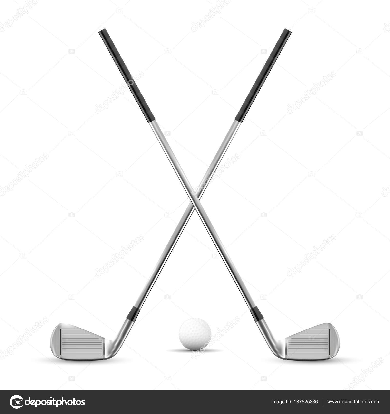 Two crossed golf clubs and ball Stock Vector Image by ©Machacek #187525336