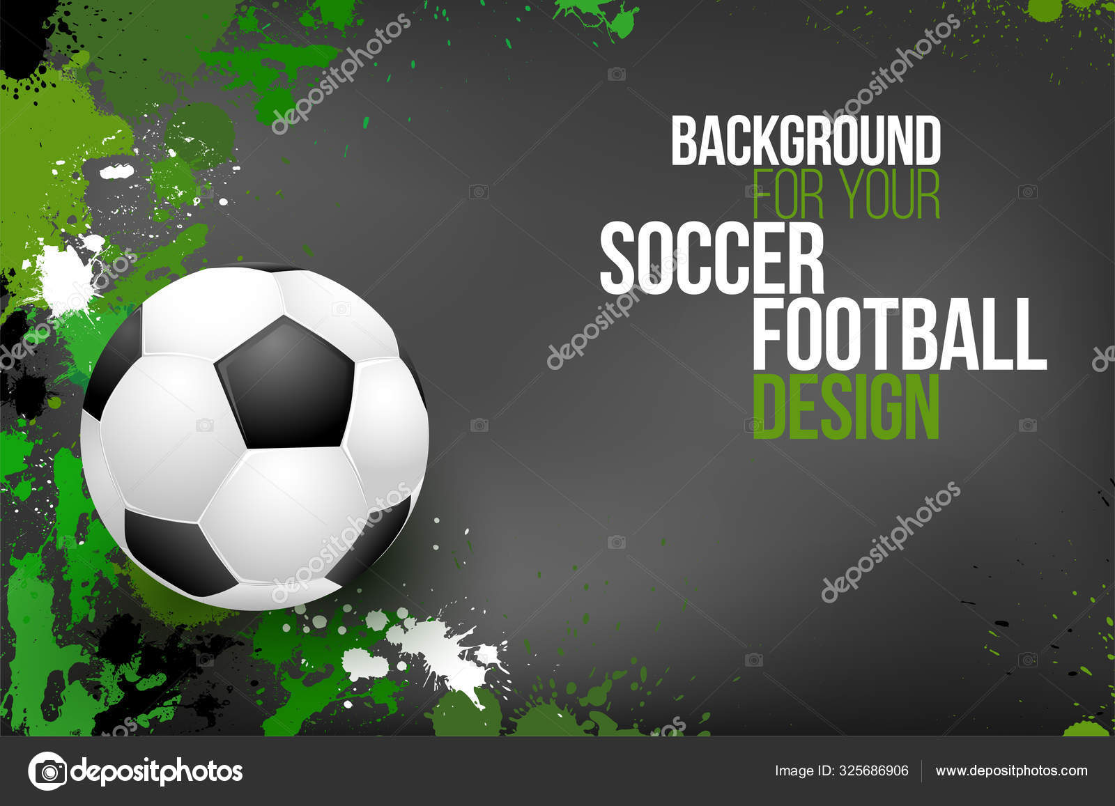 Background with colorful splashes and soccer ball Stock Vector by ...