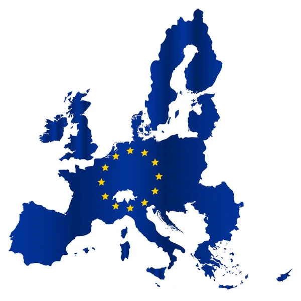 Simple all european union countries in one blue map with borders eps10 ...
