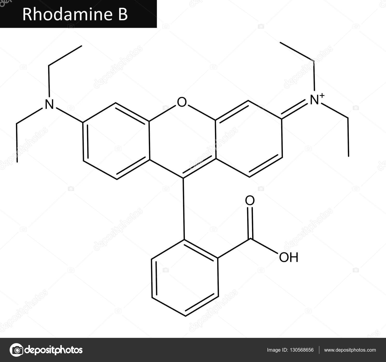 Rhodamine B - moleculaire structuur — Stockfoto © Raimund14 #130568656
