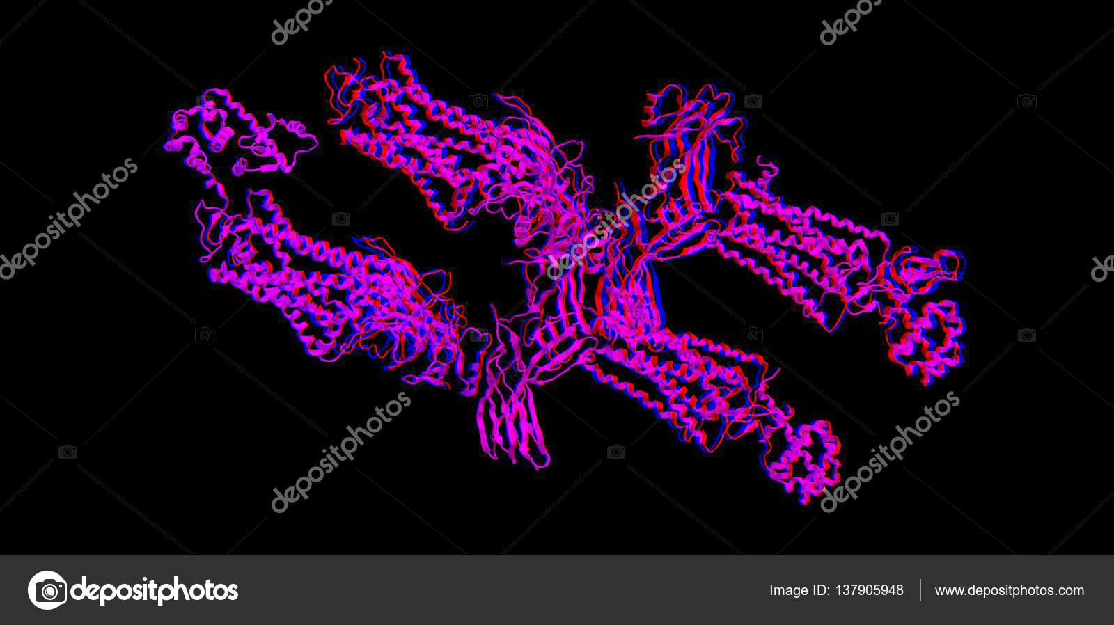 Estructura molecular de la rodopsina, representación 3D — Foto de stock ...