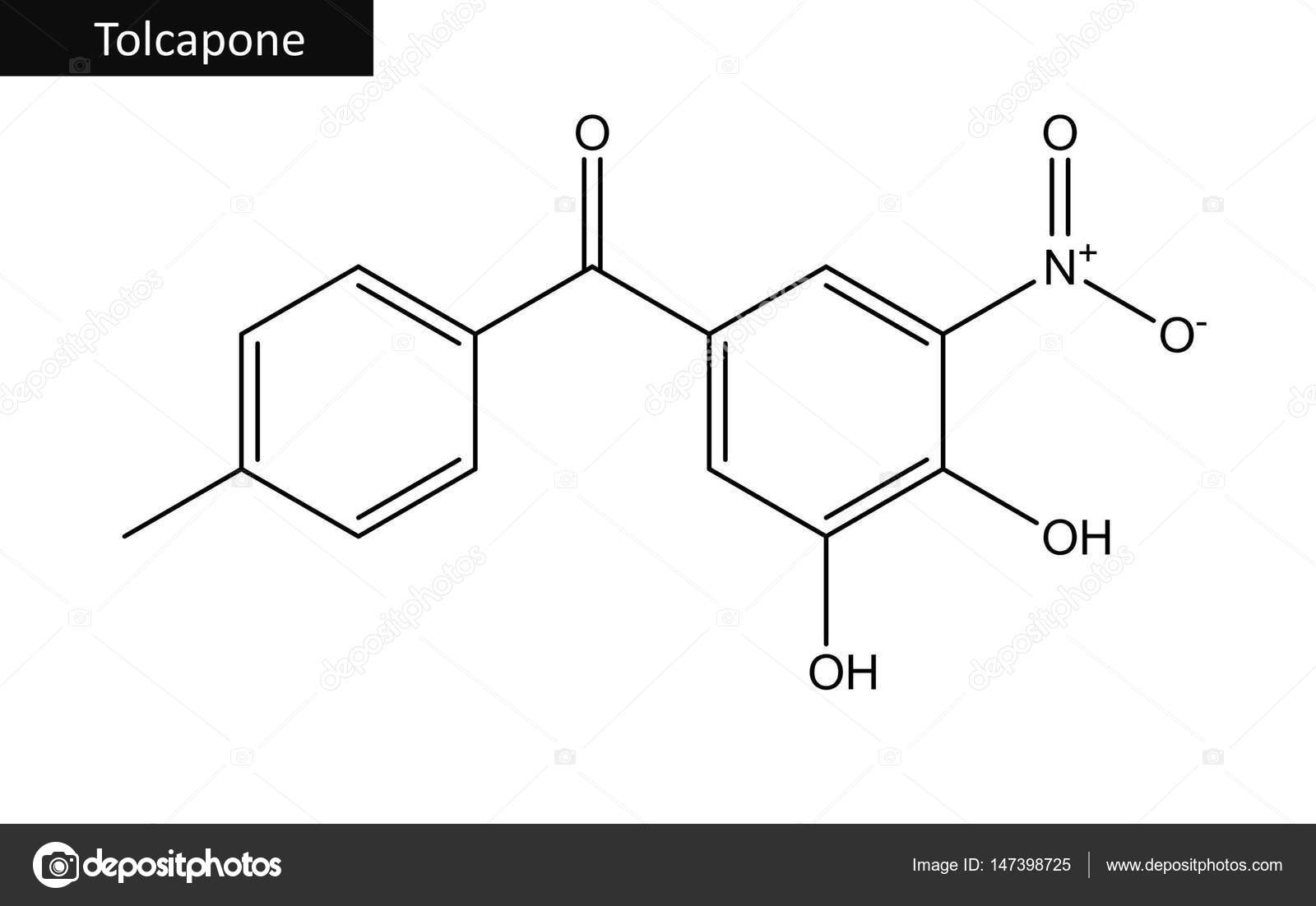 Molecular structure of Tolcapone, 3D rendering Stock Photo by ...