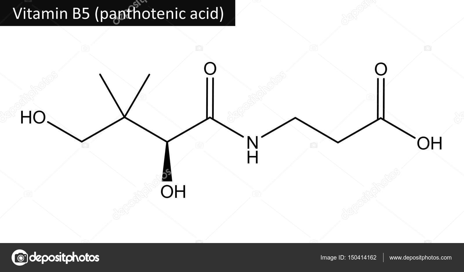Molecular structure of panthotenic acid (vitamin B5) Stock Photo by ...