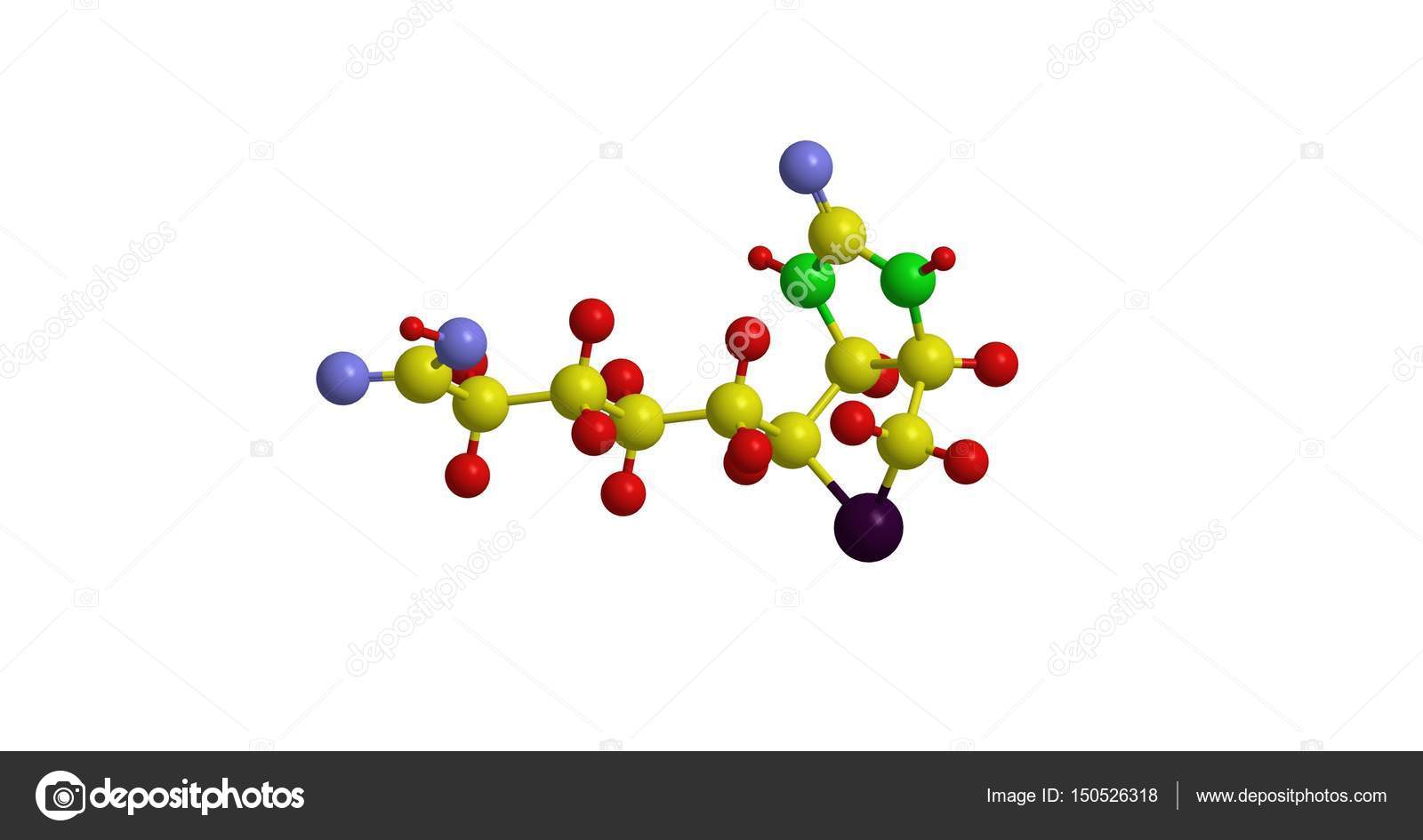 Estructura molecular de la biotina (vitamina B7), representación 3D ...