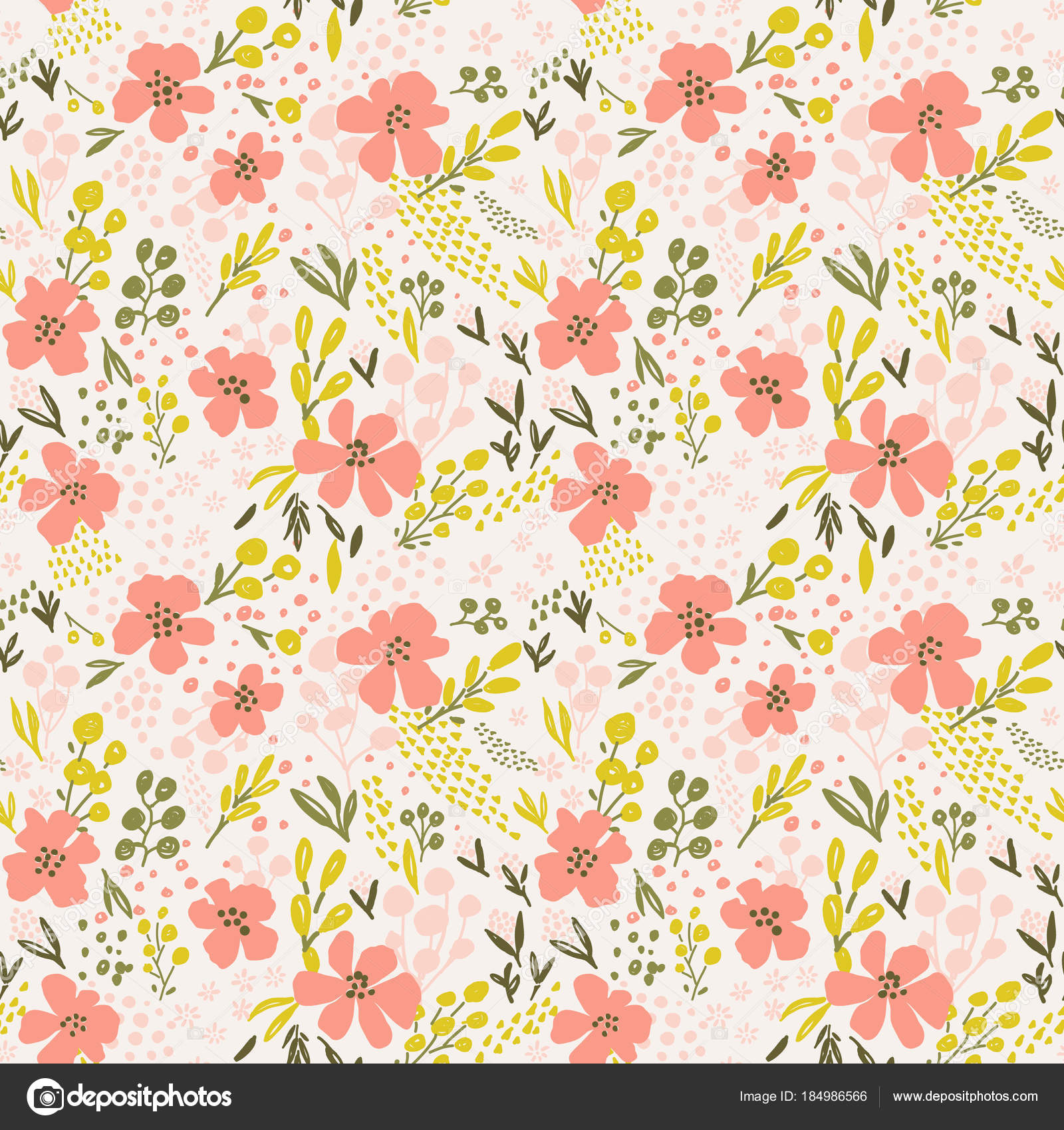 Vector seamless flower pattern Stock Vector Image by ©Liubou #184986566