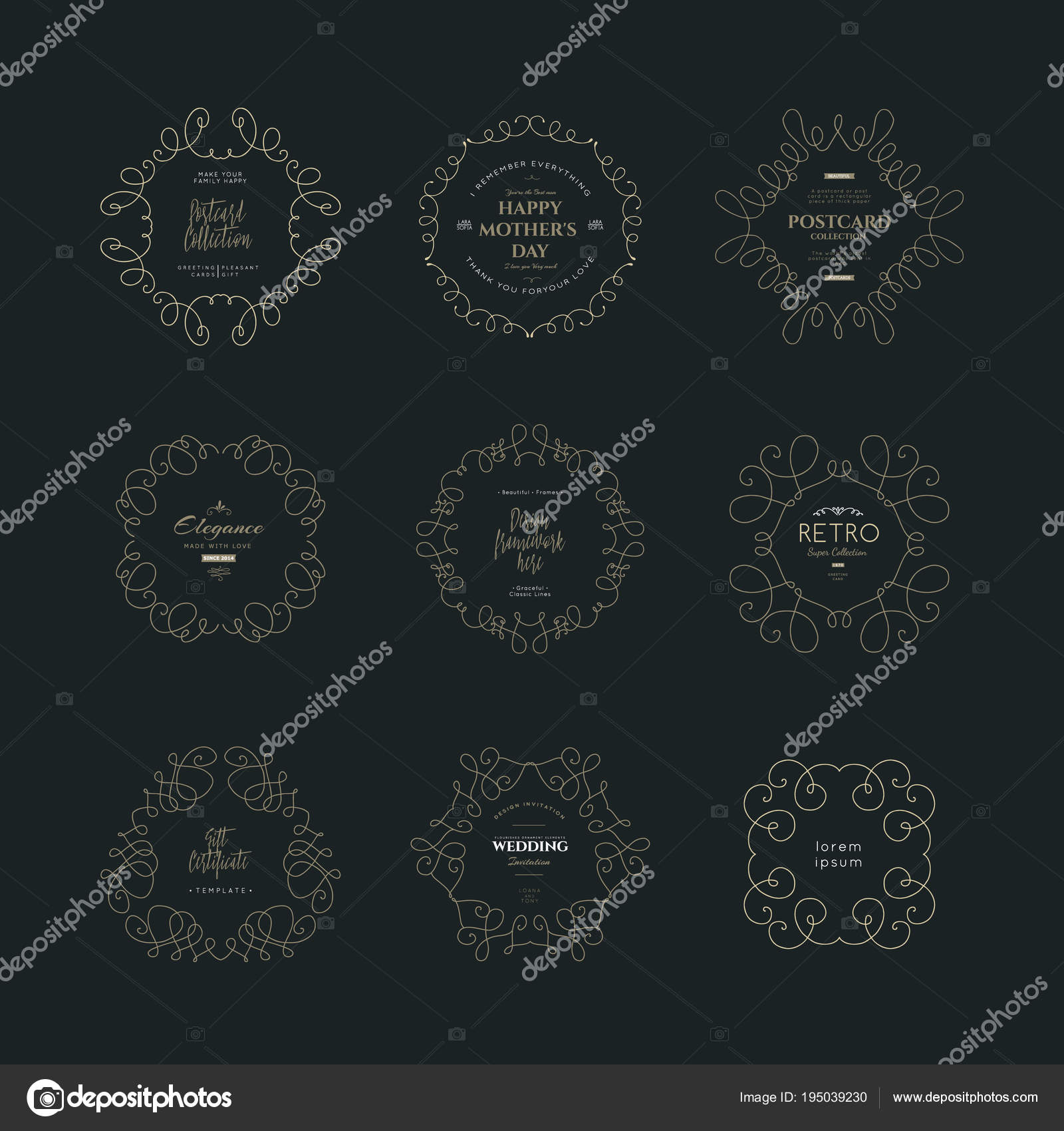 Set luxury signs Stock Vector Image by ©Liubou #195039230