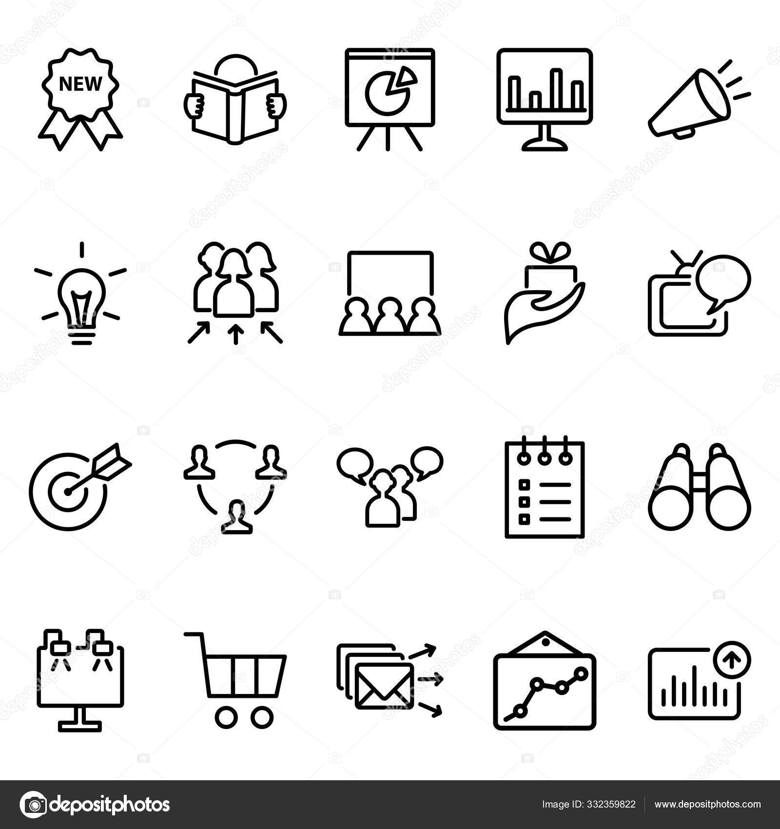 Marketing Related Vector Line Icons Contains Icons Mail Marketing ... Marketing Related Vector Line Icons Contains Icons Mail Marketing ...