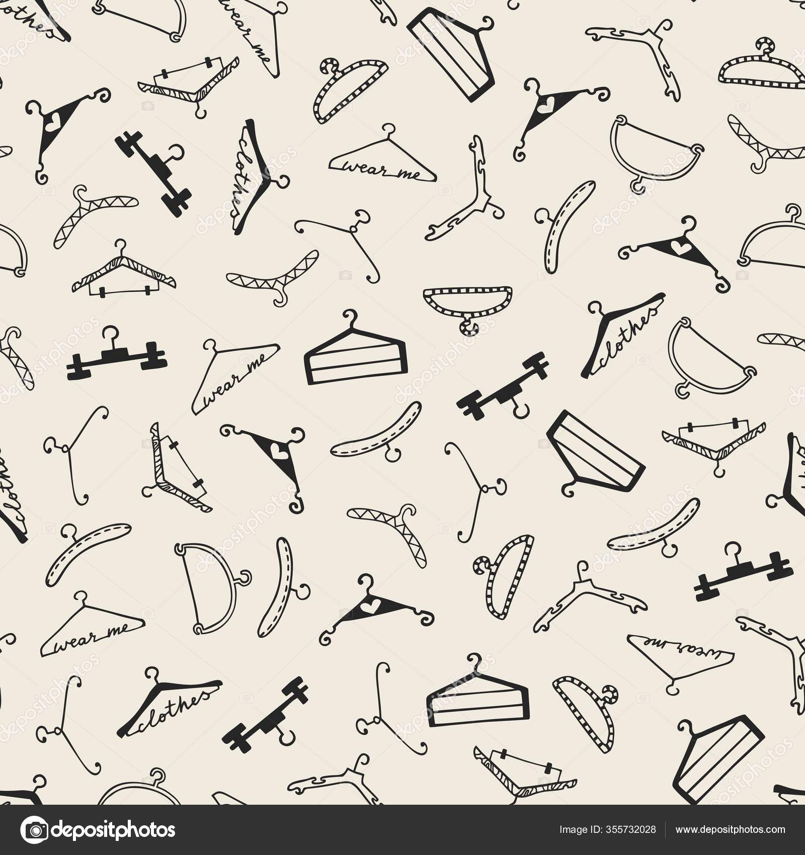 Doodle seamless clothes hangers pattern Stock Vector Image by ...