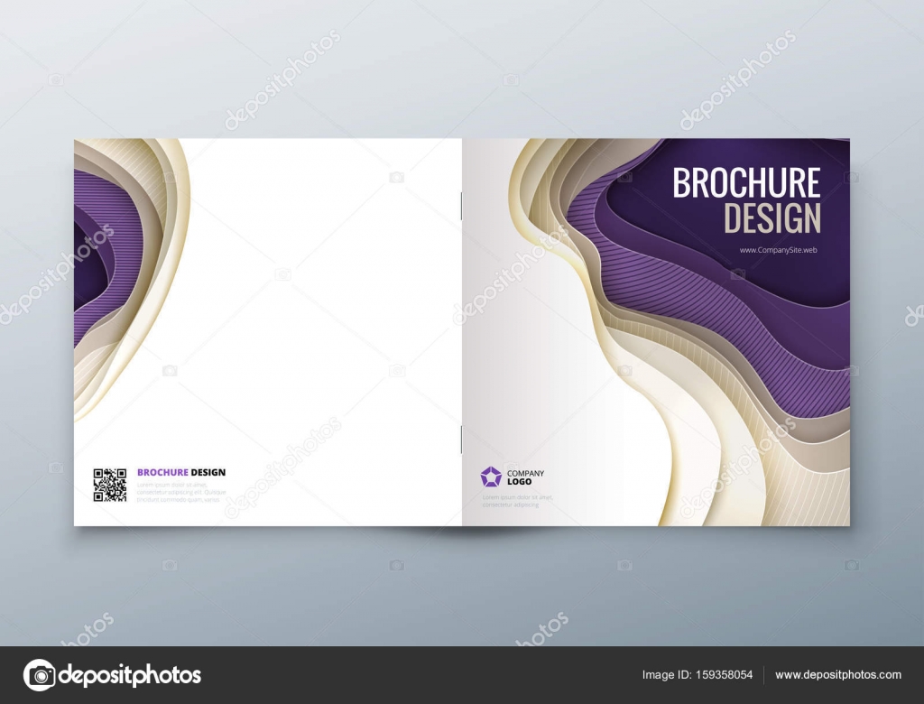 Square cover design. Rectangle Paper carve abstract cover for brochure ...
